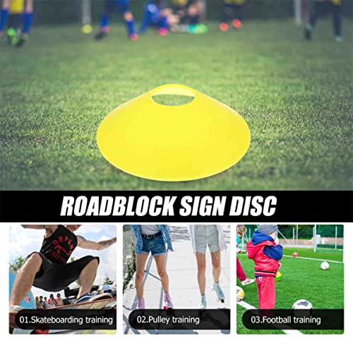 CLISPEED Mini Football 14pcs Games Agility Professional Field Athletics Soccer Yellow Accessory Function Basketball Outdoor Plastic Practice Football Kit Reflective Cones Flexible Mini Soccer Ball