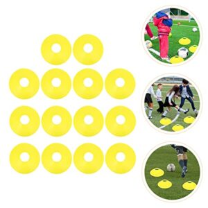 CLISPEED Mini Football 14pcs Games Agility Professional Field Athletics Soccer Yellow Accessory Function Basketball Outdoor Plastic Practice Football Kit Reflective Cones Flexible Mini Soccer Ball