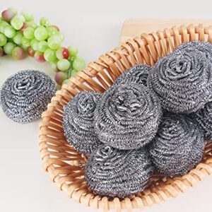 6Pcs Scourer Steel Wool Scrubber - Steel Wool for Cleaning Dish Pots Pans Grills Stainless Steel Scrubber for Kitchen Sinks Cleaning Steel Wool Pads Metal Scrubber