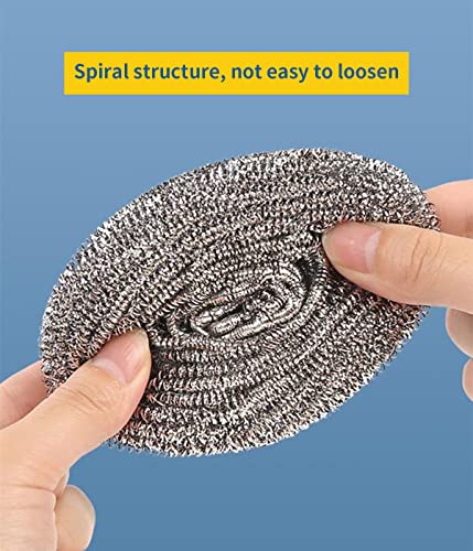 6Pcs Scourer Steel Wool Scrubber - Steel Wool for Cleaning Dish Pots Pans Grills Stainless Steel Scrubber for Kitchen Sinks Cleaning Steel Wool Pads Metal Scrubber