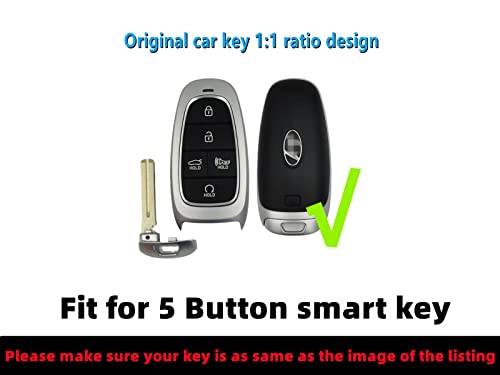 REPROTECTING TPU Key Fob Cover Compatible with (5 Buttons) 2019-2023 Hyundai Sonata Sanata Fe Tucson Palisade (Black/White)