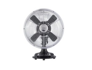 better homes & gardens 8 inch retro 3-speed metal tilted-head oscillation table fan bhs036163273003, black (renewed)