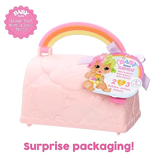 BABY born Surprise Mini Babies Series 6 - Unwrap Surprise Twins or Triplets Collectible Baby Dolls, Sweets-Theme, Includes Soft Swaddle, Molded Diaper Bag Package for On-the-Go Play, Kids Ages 4 & Up