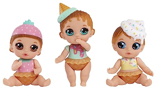 BABY born Surprise Mini Babies Series 6 - Unwrap Surprise Twins or Triplets Collectible Baby Dolls, Sweets-Theme, Includes Soft Swaddle, Molded Diaper Bag Package for On-the-Go Play, Kids Ages 4 & Up