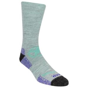 jeep women's wool blend logo crew socks 1 pair pack, gray, women's shoe size: 5-11