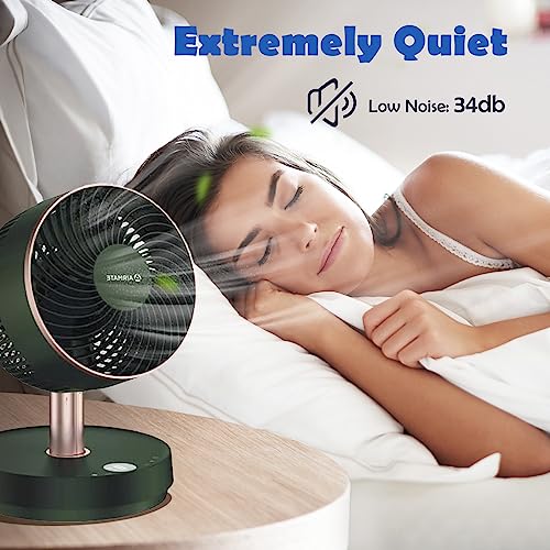 AIRMATE Pedestal Fan Oscillating, Foldable 22 Inch Table Fans, Standing Fan for Cooling Bedroom Quiet with Remote, 8 Speeds Air Circulation Fan for Home, Dorm, Bathroom, Green