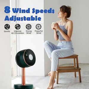 AIRMATE Pedestal Fan Oscillating, Foldable 22 Inch Table Fans, Standing Fan for Cooling Bedroom Quiet with Remote, 8 Speeds Air Circulation Fan for Home, Dorm, Bathroom, Green