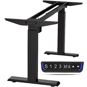 subhtoh adjustable standing desk frame, electric standing computer desk frame for home office table leg, adjustable height stand up desk base with memory controller,sit stand desk leg