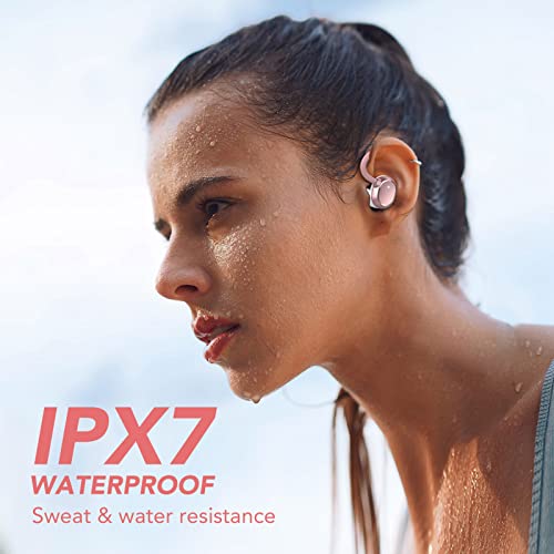 KT1 Ear Buds Wireless Earbuds V5.3, 120H Playtime, Bluetooth Earbuds for Small Ear, IPX7 Waterproof Running Headphones, Deep Bass, Over Ear Sport Earbuds Wireless Bluetooth Earphones for Android iOS