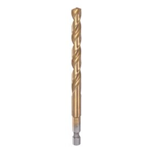 harfington 1/4" hex shank drill bit 8mm titanium drill bits set m35 high speed steel twist drill bit 105mm long fully ground for wood, stainless steel, metal, plastic plastic