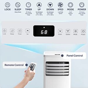 ZAFRO 8,000 BTU Portable Air Conditioners Cools up to 350 Sq.ft, Portable AC Built-in Cool, Dehumidifier, Fan Modes, Room Air Conditioner with Remote Control/Installation Kits, White