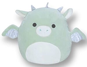 squishmallows 7" drew dragon plush - green with white belly - fantasy squad stuffed animal toy