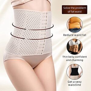 SUIUOI 2PCS Waist Trainer,3 Hook 4 Steel Bones Corset Shapewear Body Shaper Corset, Tummy Control Girdle Band Steel Boned (X-Large)