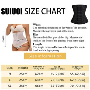 SUIUOI 2PCS Waist Trainer,3 Hook 4 Steel Bones Corset Shapewear Body Shaper Corset, Tummy Control Girdle Band Steel Boned (X-Large)