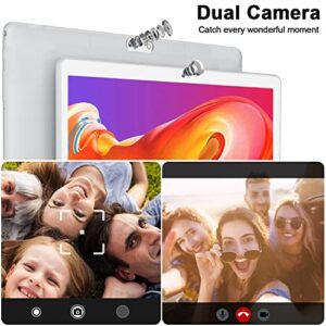 2023 Latest Tablet 10 Inch, Android 11 Tablet Newest Quad-core Processor, 2 in 1 Tablet with Keyboard, 64GB ROM + 4GB RAM Storage, 128GB Expandable, 2.4+5G WiFi, Bluetooth, GPS, 1280 * 800 HD Display