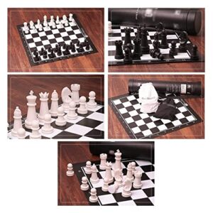 Chess Set Chess Piece Set Portable Chess Checkers Set，Folding Roll Up Chess Game for Outdoor Activities Chess Sets Chess Board Game