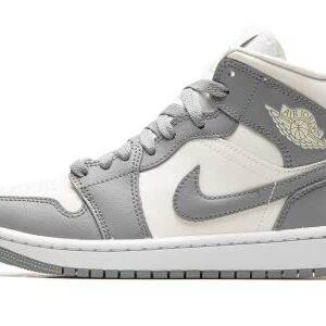 Jordan Women's WMNS Air Jordan 1 Mid, Sail/Stealth-white, 10