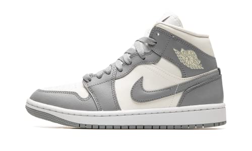 Jordan Women's WMNS Air Jordan 1 Mid, Sail/Stealth-white, 10