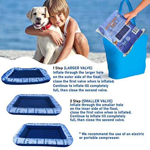 Schwimmer Dog Pool Float For Large Dogs - Dog Floats for Pool, Lake, River&Ocean - Dog Pool Floats for Small, Medium & Large Dogs - Durable & Thick Dog Float for Pets,Kids & Adults up to 220lbs - Blue