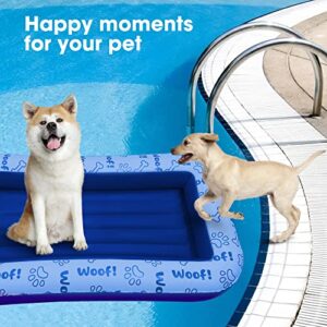 Schwimmer Dog Pool Float For Large Dogs - Dog Floats for Pool, Lake, River&Ocean - Dog Pool Floats for Small, Medium & Large Dogs - Durable & Thick Dog Float for Pets,Kids & Adults up to 220lbs - Blue