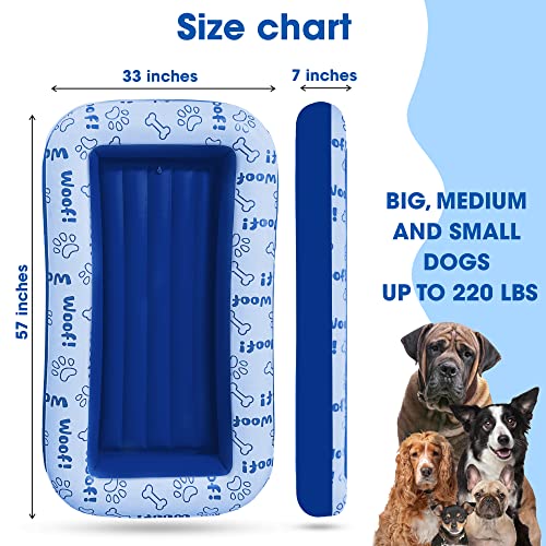 Schwimmer Dog Pool Float For Large Dogs - Dog Floats for Pool, Lake, River&Ocean - Dog Pool Floats for Small, Medium & Large Dogs - Durable & Thick Dog Float for Pets,Kids & Adults up to 220lbs - Blue