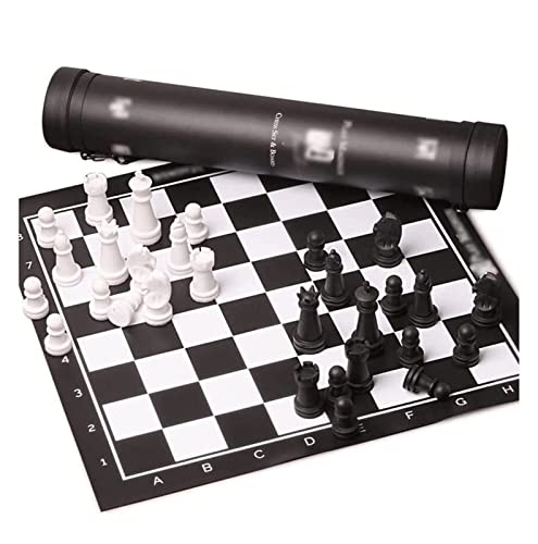 JGATW Chess Set Portable Chess Checkers Set，Folding Roll Up Chess Game for Outdoor Activities Chess Sets International Chess