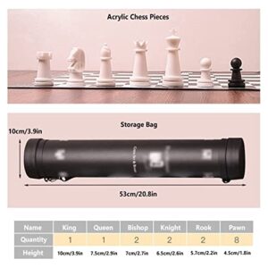 JGATW Chess Set Portable Chess Checkers Set，Folding Roll Up Chess Game for Outdoor Activities Chess Sets International Chess