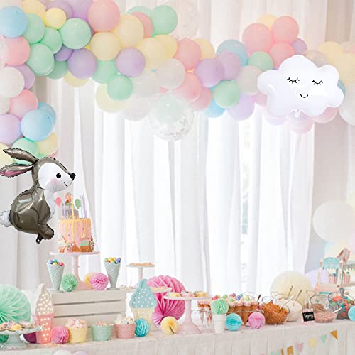 120 PCS Macaron Balloons Garland Kit, Pastel Latex Rainbow Balloons Arch Kit Assorted for Birthday Baby Shower Wedding Graduation Mermaid Party Decor Supplies(18/10/5 Inch)