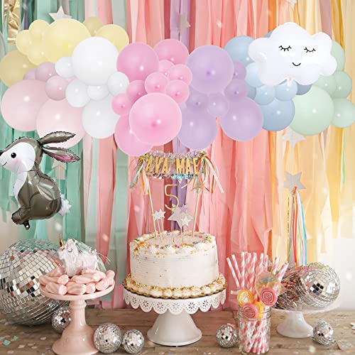 120 PCS Macaron Balloons Garland Kit, Pastel Latex Rainbow Balloons Arch Kit Assorted for Birthday Baby Shower Wedding Graduation Mermaid Party Decor Supplies(18/10/5 Inch)