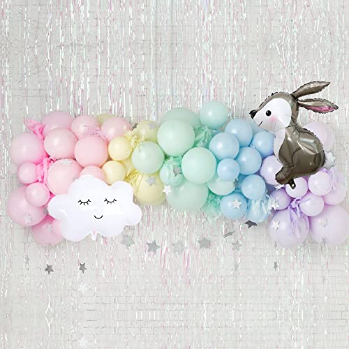 120 PCS Macaron Balloons Garland Kit, Pastel Latex Rainbow Balloons Arch Kit Assorted for Birthday Baby Shower Wedding Graduation Mermaid Party Decor Supplies(18/10/5 Inch)