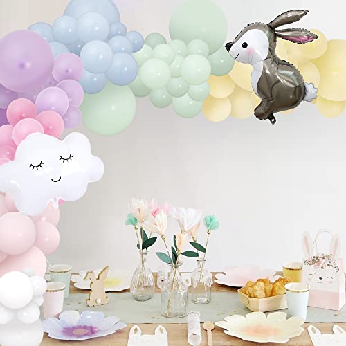 120 PCS Macaron Balloons Garland Kit, Pastel Latex Rainbow Balloons Arch Kit Assorted for Birthday Baby Shower Wedding Graduation Mermaid Party Decor Supplies(18/10/5 Inch)