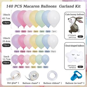 120 PCS Macaron Balloons Garland Kit, Pastel Latex Rainbow Balloons Arch Kit Assorted for Birthday Baby Shower Wedding Graduation Mermaid Party Decor Supplies(18/10/5 Inch)