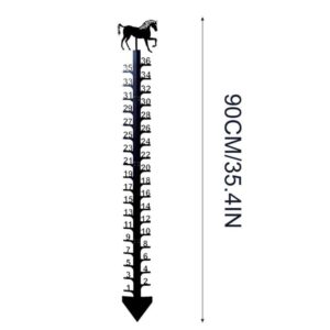 36 inch Snow Gauge Outdoor, Iron Art Deer Meter Ruler, Depth Measuring Stake Weatherproof, Handmade Metal Snow Measuring Stick, Metal Yard Rain Gauge Stake for Outdoor Garden Decoration (Horse)