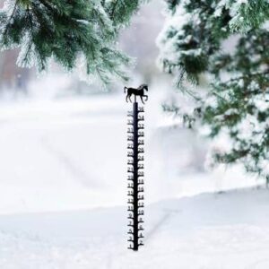 36 inch Snow Gauge Outdoor, Iron Art Deer Meter Ruler, Depth Measuring Stake Weatherproof, Handmade Metal Snow Measuring Stick, Metal Yard Rain Gauge Stake for Outdoor Garden Decoration (Horse)