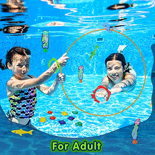 Balnore 20PCS Water Sports Swim Thru Rings for Kids, Water Toys - Assorted Pack, Pool Toys Diving Toys for Adults, Underwater Training Program Pool Games Water Swimming Sport Gifts