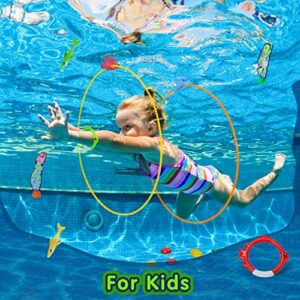 Balnore 20PCS Water Sports Swim Thru Rings for Kids, Water Toys - Assorted Pack, Pool Toys Diving Toys for Adults, Underwater Training Program Pool Games Water Swimming Sport Gifts