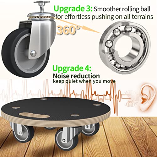 Furniture Mover Dolly Moving Rollers 15 Inch Moving Dollies 550lbs Capacity for Heavy Duty Furnitures Heavy Objects Hauling Moving Cart with Wheels for Outdoor/Indoor