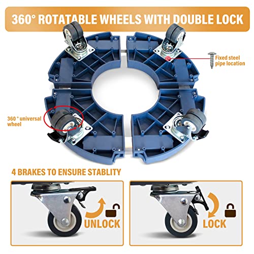 DOFIMATE 2 Pack Rolling Plant Stand with Wheels,15-21’’Adjustable Heavy Duty Plant Caddy with Wheels for Indoor Outdoor Planter Dolly Lockable