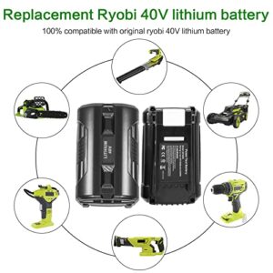 ARyee 6.0Ah 40V Battery Replacement for Ryobi 40-Volt OP4015 OP4050 OP4026 OP40201 OP40261 OP4030 OP40301 OP4040 OP40401 OP40501 OP40601 Cordless Power Tool Lithium Battery (2Pack)