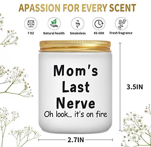 Birthday Gifts for Mom from Daughter Son, Vanilla Scented Soy Wax Candle 7oz, Best Mom Gifts, Funny Gifts for Mom