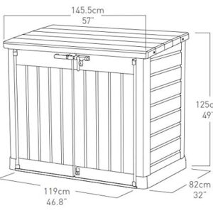 Keter Store-It-Out Prime XL 4.75 x 2.6 Foot Resin Outdoor Storage Shed with Double Doors and Easy Lift Hinges, Perfect for Trash Cans, Garden and Yard Tools, and Pool Toys, Black