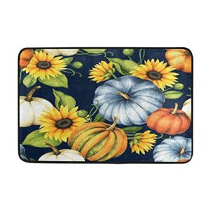 amelia sharpe welcome door mat pumpkins and sunflowers vintage style absorbent indoor washable home kitchen non slip and durable doormats decor 23.6x15.7 inch