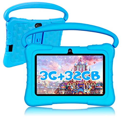 ATMPC Tablet for Kids, Kids Tablet, 7 Inch Kids Tablets 32GB ROM 3GB RAM Android11 Tablet for Kids 3-14 with 2.4G WiFi, GMS, Eye Protection, Educational, Parental Control, Tablet with Silicone Case