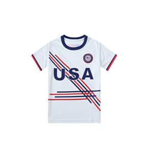 Team USA United States Sports Soccer Football Basketball Boys Kids Youth Jersey Shirt Kit Set (Size-26 (8-9 Years))