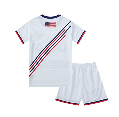 Team USA United States Sports Soccer Football Basketball Boys Kids Youth Jersey Shirt Kit Set (Size-26 (8-9 Years))