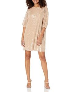 trina turk women's sequin t shirt dress, almondine