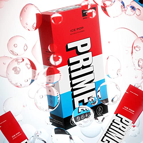 Prime Hydration+ Stick Pack | Electrolyte Drink Mix | 10% Coconut Water | 250mg BCAAs | Antioxidants | Naturally Flavored | Zero Added Sugar | Easy Open Single-Serving Stick | ICE POP, 6 Sticks