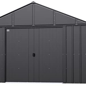 Arrow Sheds Classic 12' x 17' Outdoor Padlockable Steel Storage Shed Building, Charcoal