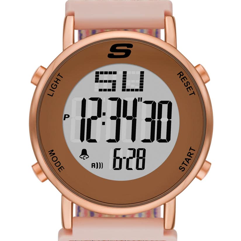 Skechers Women's Magnolia Digital Chronograph Watch, Color: Rose Gold, Blush (Model: SR268)