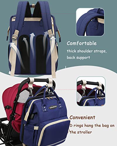 Baby Diaper Bag Backpack with Changing Station - Waterproof, Large 30L Capacity for Boy, Girl, Mom, Dad - Travel Baby Bag with Stroller Straps, Insulated Pockets - 16.5x9.4x14" - Baby Shower Gifts